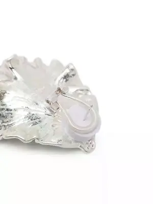 Cult Gaia Iris Leaf Earrings - Silver