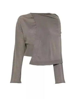 Rick Owens Asymmetric Draped Sweater - Grey