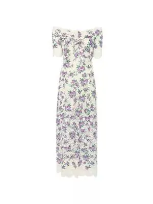 Rabanne Floral Embroidered Lace Midi Dress