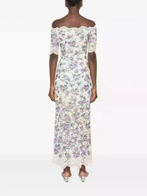 Rabanne Floral Embroidered Lace Midi Dress