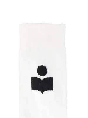 Isabel Marant Étoile Logo-embroidered Ribbed-trim Socks