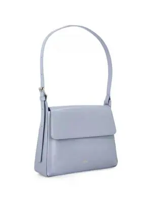 A.p.c. Virginie Logo-print Leather Tote Bag - Blue