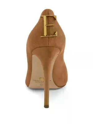 Elisabetta Franchi Suede Pumps With Logo Detail