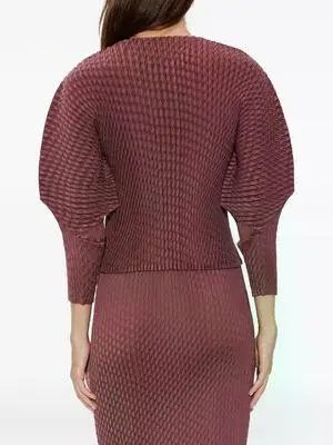 Issey Miyake Pleated Puff-sleeve Cardigan