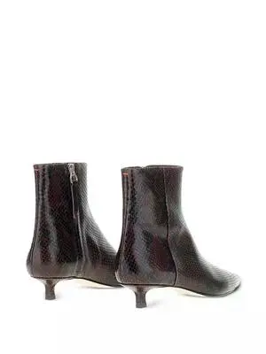 AeydĒ Sofie Snake-print Pointed-toe Ankle Boots - Brown