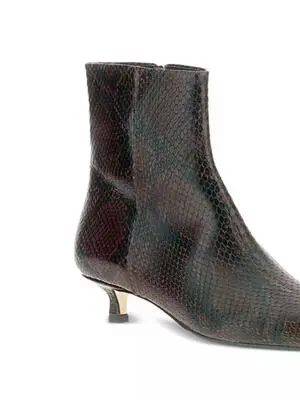 AeydĒ Sofie Snake-print Pointed-toe Ankle Boots - Brown
