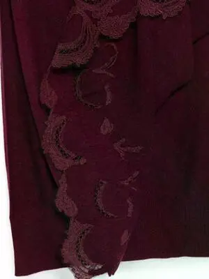 Ermanno Scervino Lace-trim Bead-embellished Scarf
