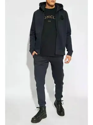 Moncler Logo-patch Hoodie - Blue
