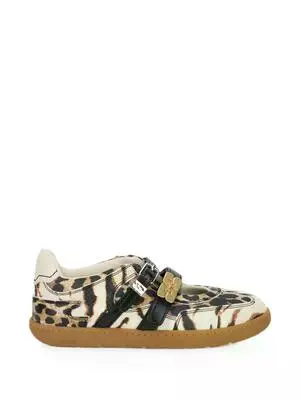 GANNI Animal-print Buckle Ballet Flats