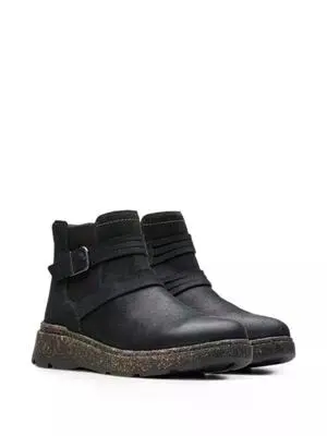 Clarks Noralyn Strap Suede Ankle Boots - Black