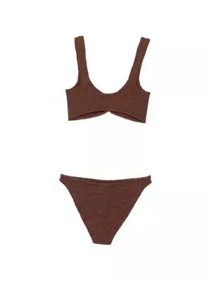 Hunza G Julia Metallic Crinkle Bikini - Brown