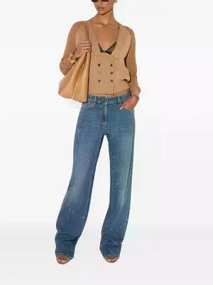 Elisabetta Franchi Knit And Mesh Cardigan - Neutrals