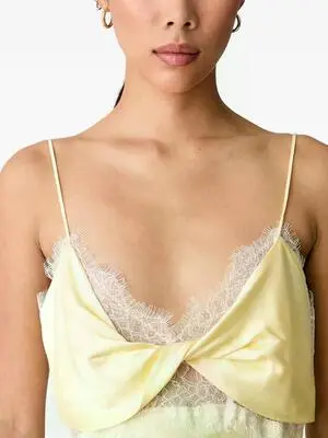 Bardot Lace-trim Twisted-front Maxi Dress