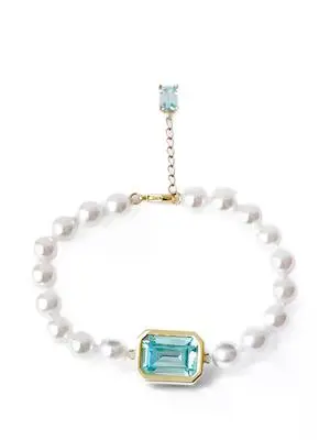 IZABEL DISPLAY Mega Pearl-embellished Crystal Bracelet - Gold