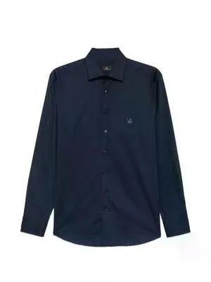 Etro Logo-embroidered Button-down Shirt - Blue