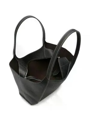 TOD'S T Timeless Pebbled-leather Tote Bag - Black