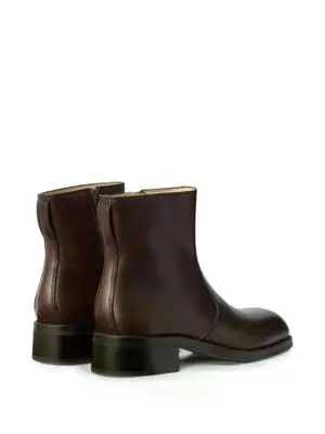 LEMAIRE Zipped Ankle Boots In Shiny Leather