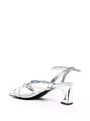 SERGIO MORETTI FIRENZE Metallic-effect Strappy Sandals