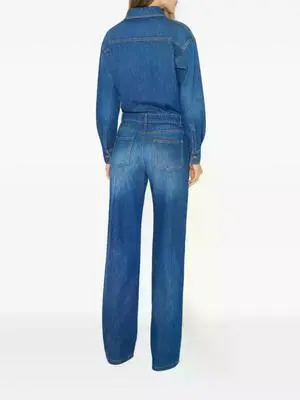 Elisabetta Franchi Denim Jumpsuit With Jewel Detail
