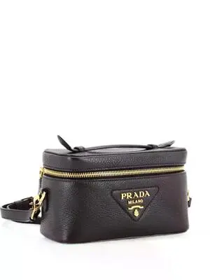 Prada Convertible Top Handle Vanity Vitello Daino Mini Shoulder Bag