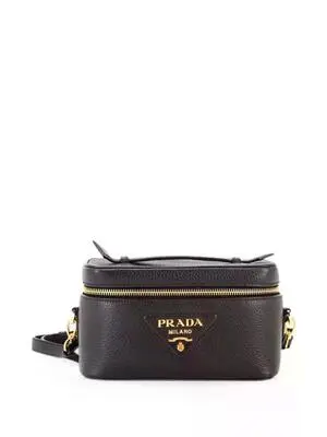 Prada Convertible Top Handle Vanity Vitello Daino Mini Shoulder Bag