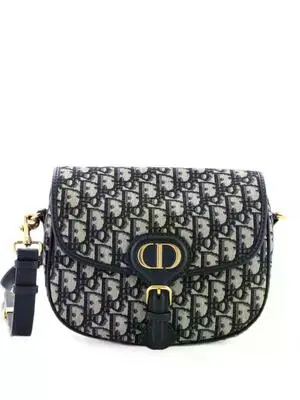 Dior Bobby Flap Bag Oblique Canvas Medium Crossbody Bag - Blue