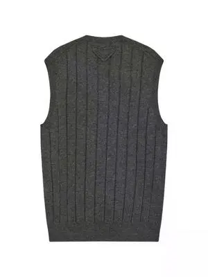 Prada Ribbed-knit V-neck Vest