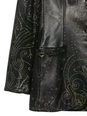 Roberto Cavalli 1990s Paisley-print Leather Blazer