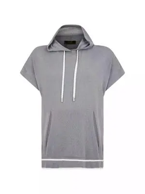MOORER Short-sleeve Hoodie - Grey