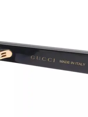 Gucci Square Frame Sunglasses With Gold-tone Hardware