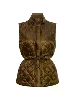 Michael Kors Drawstring-waist Quilted Gilet - Brown