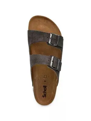 DR. SCHOLL'S SHOES Arizona Buckle-fastening Suede Slides - Grey