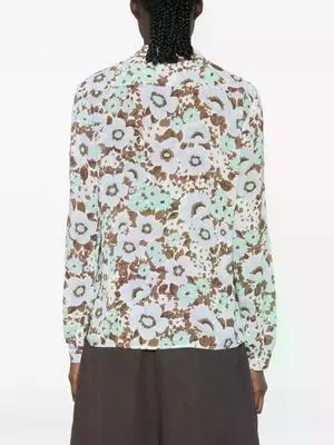Tory Burch Floral-print Pussy-bow Blouse