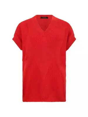 MOORER V-neck Knitted Sweater - Red