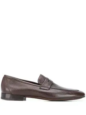 Corneliani Almond Toe Leather Loafers