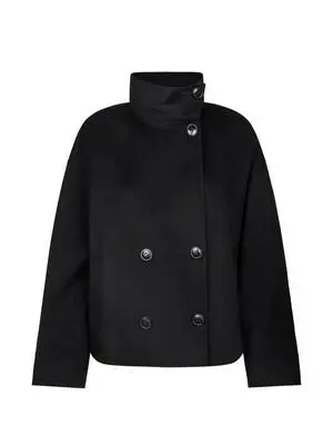 Max Mara High-neck Double-breasted Coat - Black