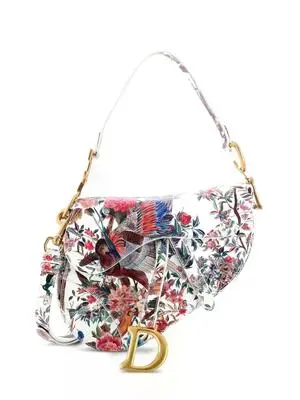Dior Saddle Handbag With Strap Printed Leather Medium Shoulder Bag - Multicolour