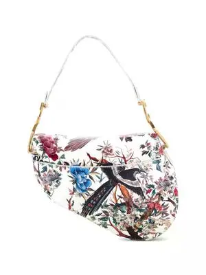 Dior Saddle Handbag With Strap Printed Leather Medium Shoulder Bag - Multicolour