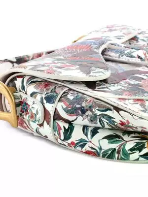 Dior Saddle Handbag With Strap Printed Leather Medium Shoulder Bag - Multicolour