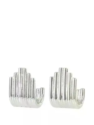 Federica Tosi Lobo Lea Ribbed Earrings - Silver