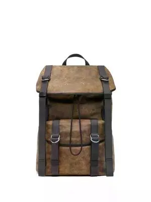 MAISON MARGIELA Crackle-leather Backpack - Brown