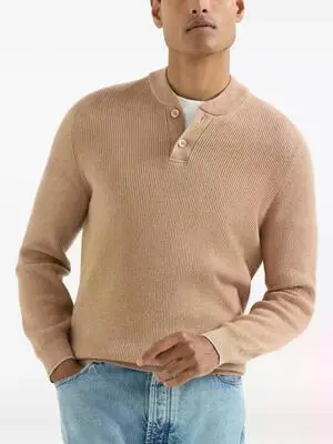 Brunello Cucinelli Cashmere Henley Sweater - Neutrals