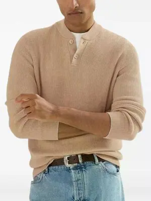 Brunello Cucinelli Cashmere Henley Sweater - Neutrals