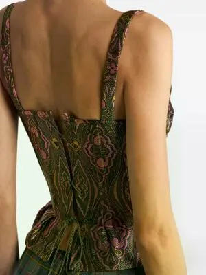 Etro Jacquard Floral Medallion Corset Top