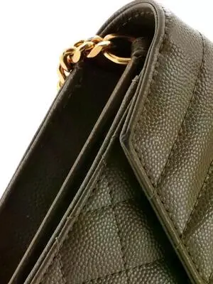 Saint Laurent Monogram Matelassé Leather Chain Wallet