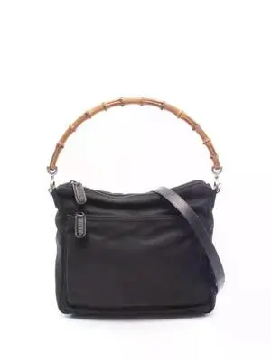 Gucci 20th Century Canvas Bamboo Satchel - Black