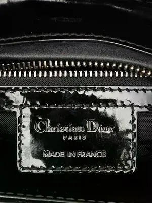 Dior 2018 Medium Patent Cannage Lady Satchel - Black