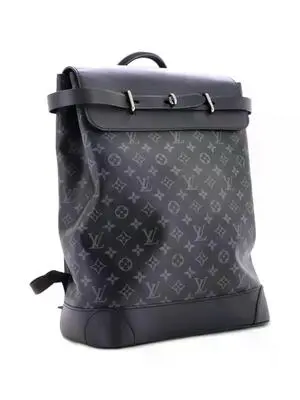 LOUIS VUITTON Monogram Eclipse Canvas Steamer Backpack - Black