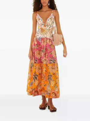 Farm Rio Ligia Floral-print Maxi Dress - Pink