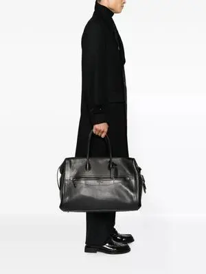 Santoni Grained-leather Holdalls Bag